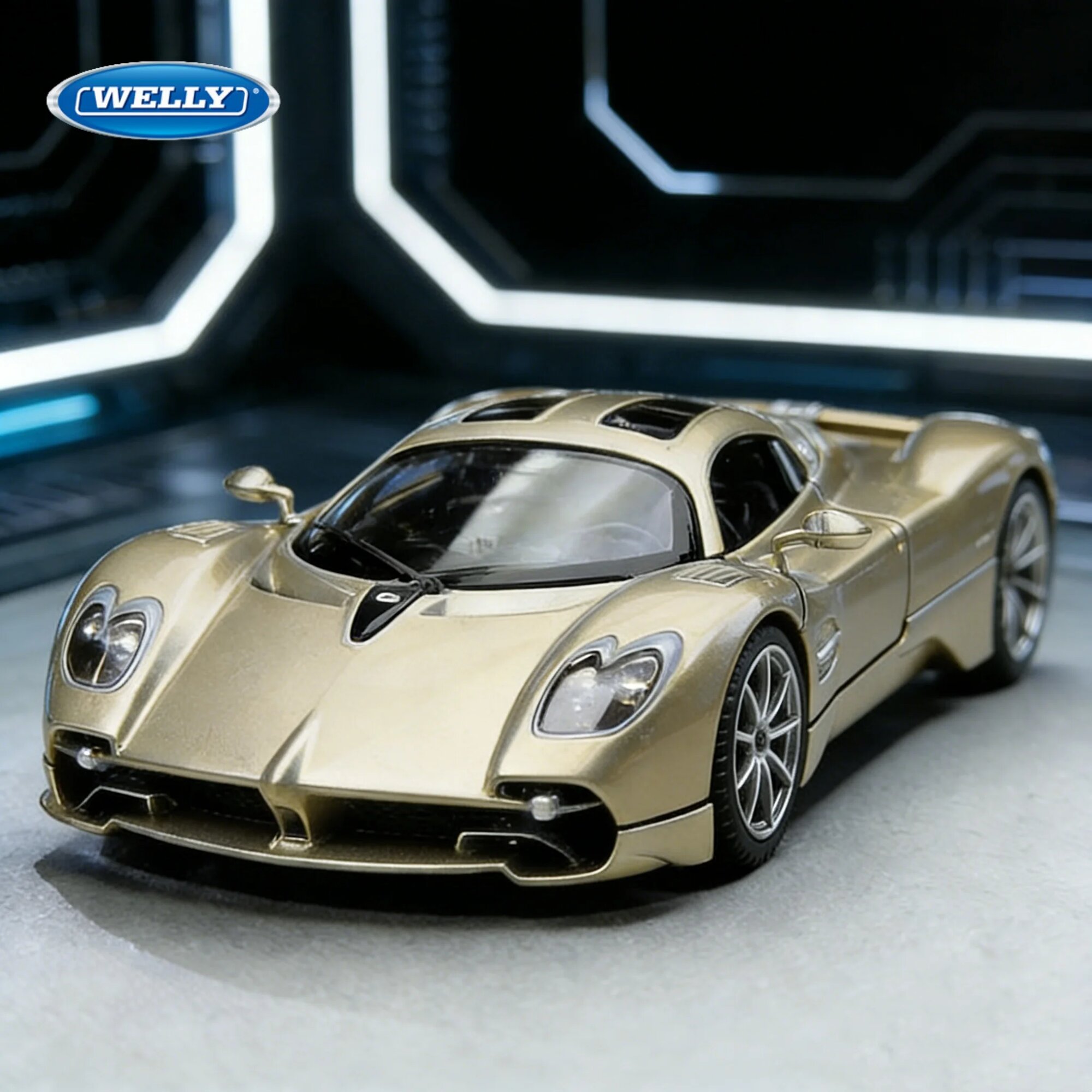 Welly Pagani Utopia, золотой, 1:24, металлическая модель