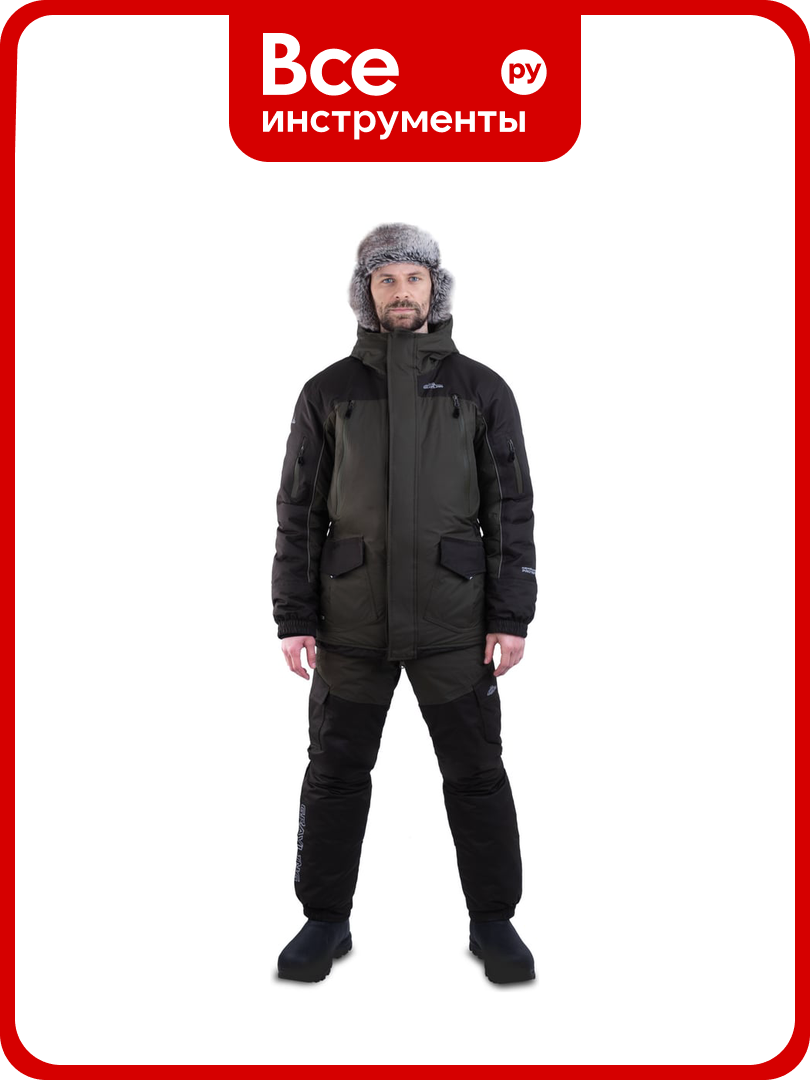 Костюм для рыбалки GRAYLING Скат V2 зимний -45, хаки_р-р 48-50 рост 182-188 4660335516582