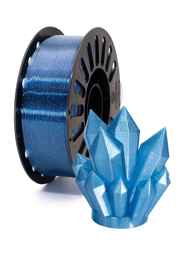 Пластик для 3D принтера PETG Полупрозрачный синий 1.75 мм 1 кг