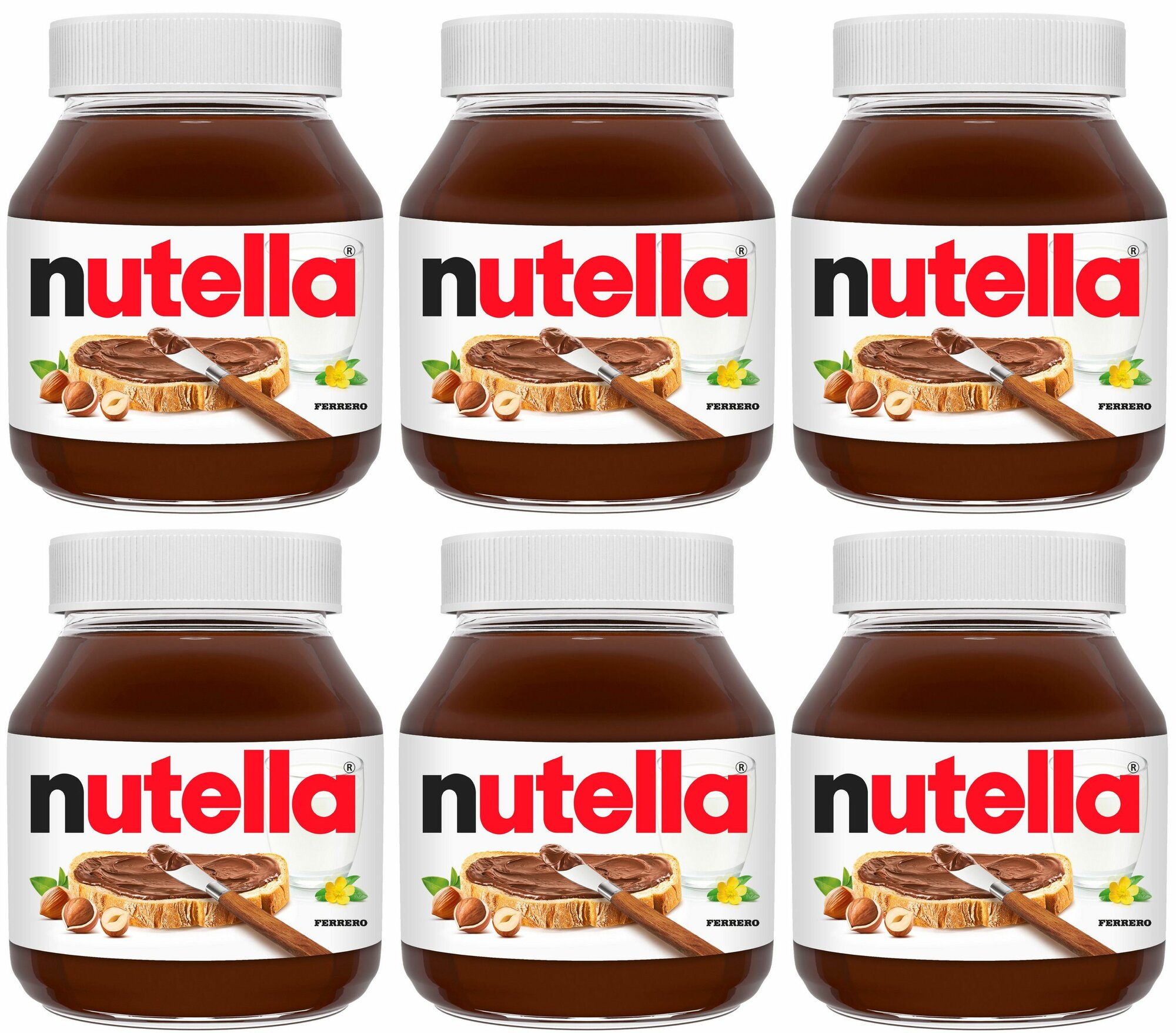 Nutella Шоколадная паста с орехами, 630 г, 6 шт