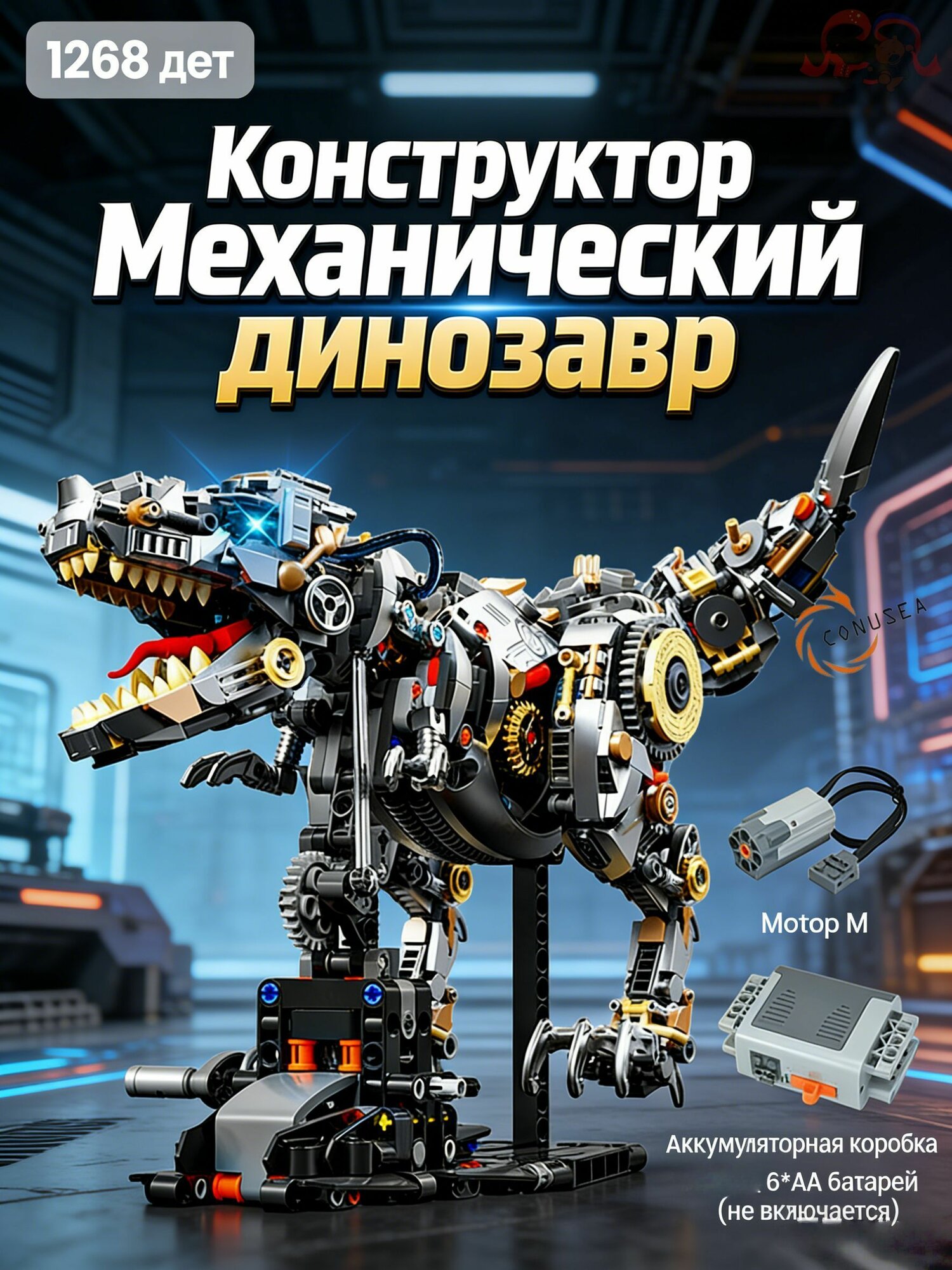 Конструктор Механический динозавр 1268дет