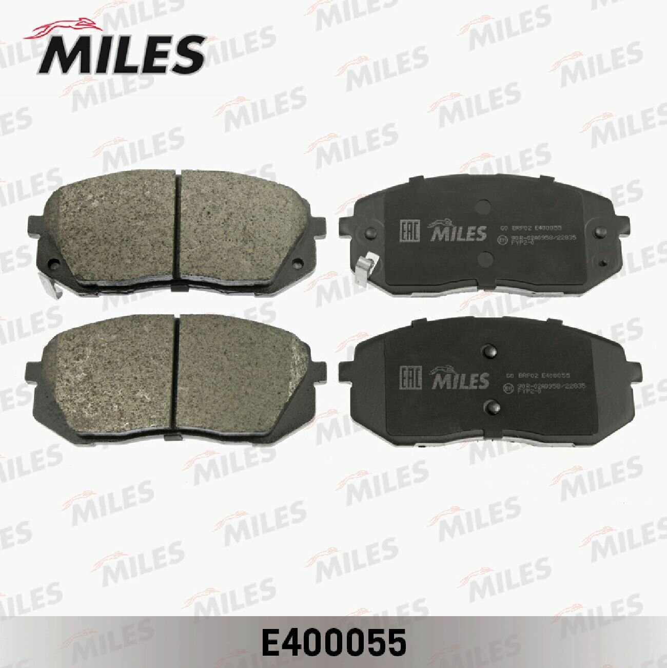 Колодки тормозные дисковые передние Miles E400055 для а/м Hyundai ix35, Kia Carens I, Sportage III