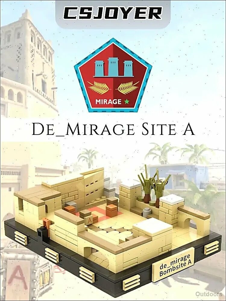 Конструктор для мальчика De_Mirage: Коллекционная модель из кубиков для сборки Подарок на день рождения сыну Для фанатов Counter-Strike