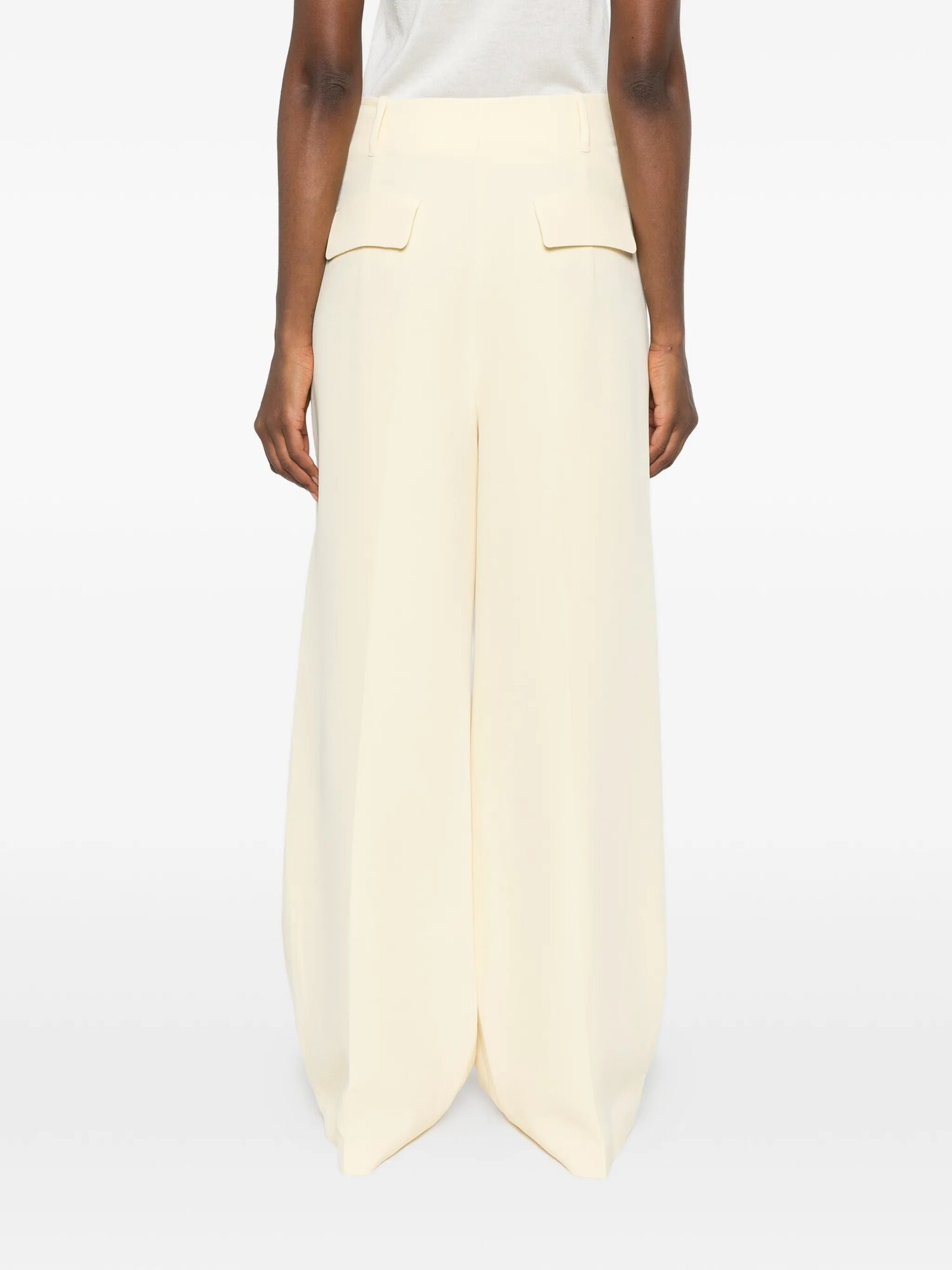 Брюки Carla G. Pressed-crease palazzo pants, размер 40, светло-желтый — фото 1