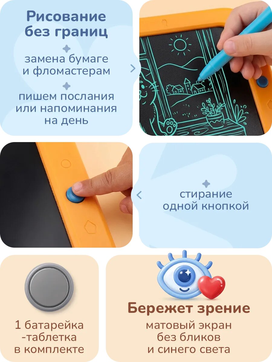 Мольберт планшет детский для рисования - магнитная доска — фото 1