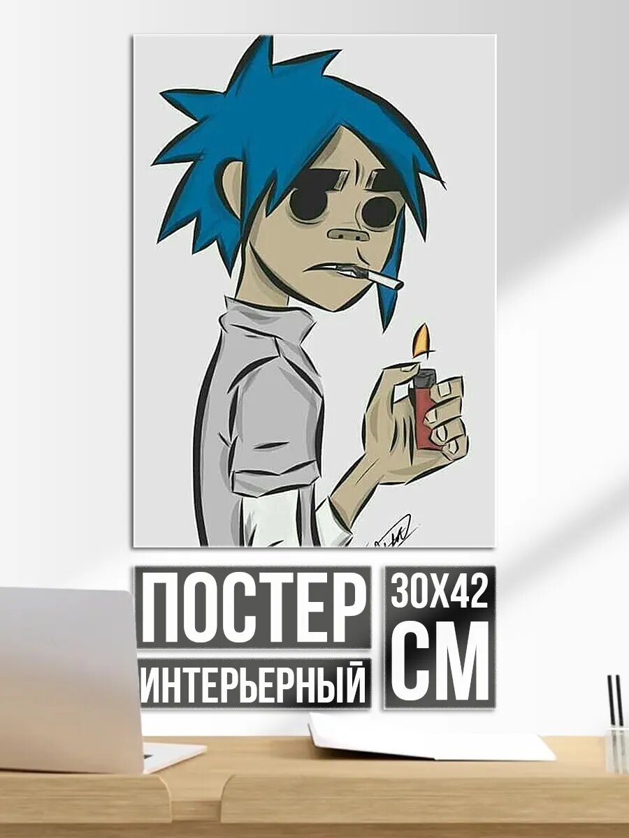 Плакат постер 2D Gorillaz