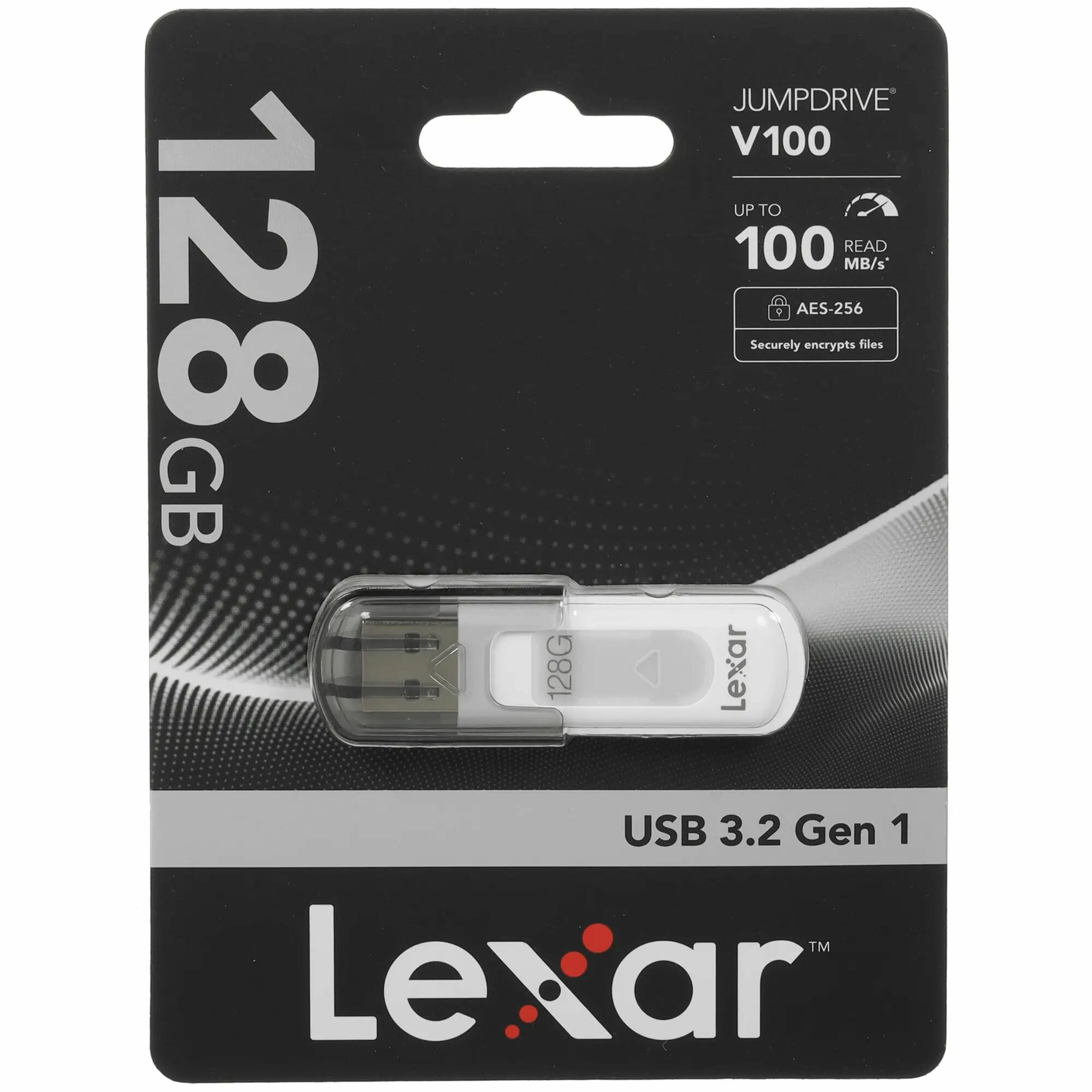 Память USB Flash 128 ГБ LEXAR JumpDrive V100 (LJDV100-128ABGY) - USB3.2, USB Type-A