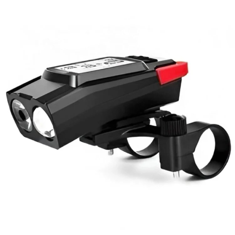 Велокомпьютер Bike Computer 3 in 1 double led lidht+bicycle tail light, красный