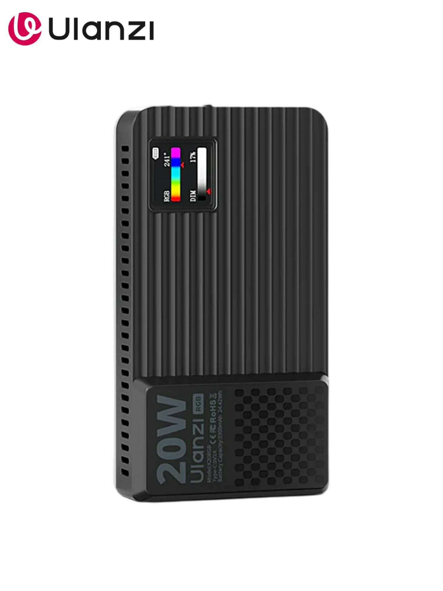 Осветитель Ulanzi K20 RGB, мощность 20Вт, 1800К-9000К, чёрный