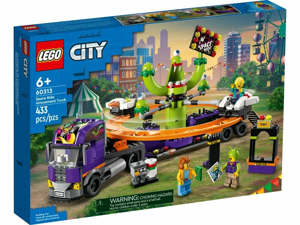 Лего City серия, LEGO 60313 Space Ride Amusement Truck, lego конструктор для мальчика, лего для девочек