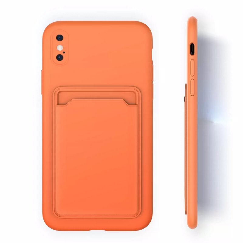 Чехол для iPhone XR из силикона с кармашком для карт и полной защитой объектива, цветочный