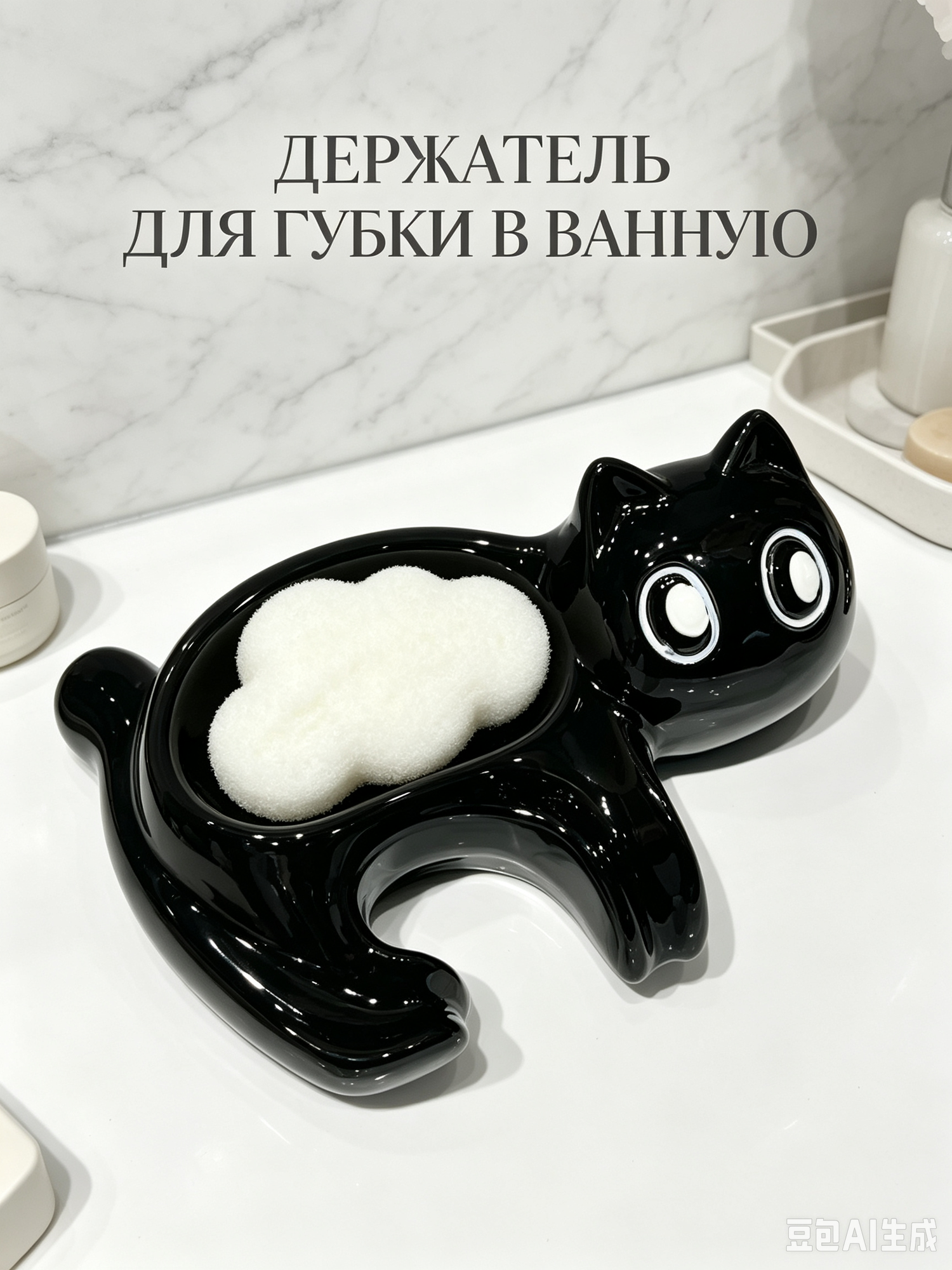 Подставка для мыльниц, керамический кот, подходит для ванной комнаты и кухни, простой подарок на новоселье