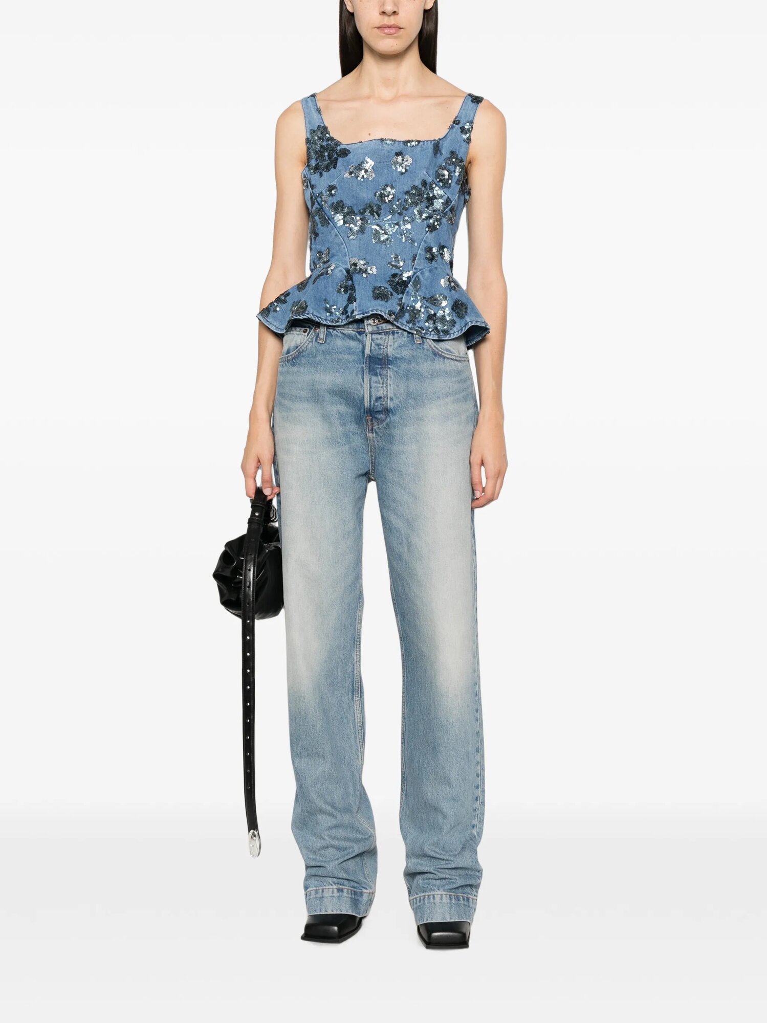 Топ Marques Almeida Sequin-embellished top, размер 12 — фото 1