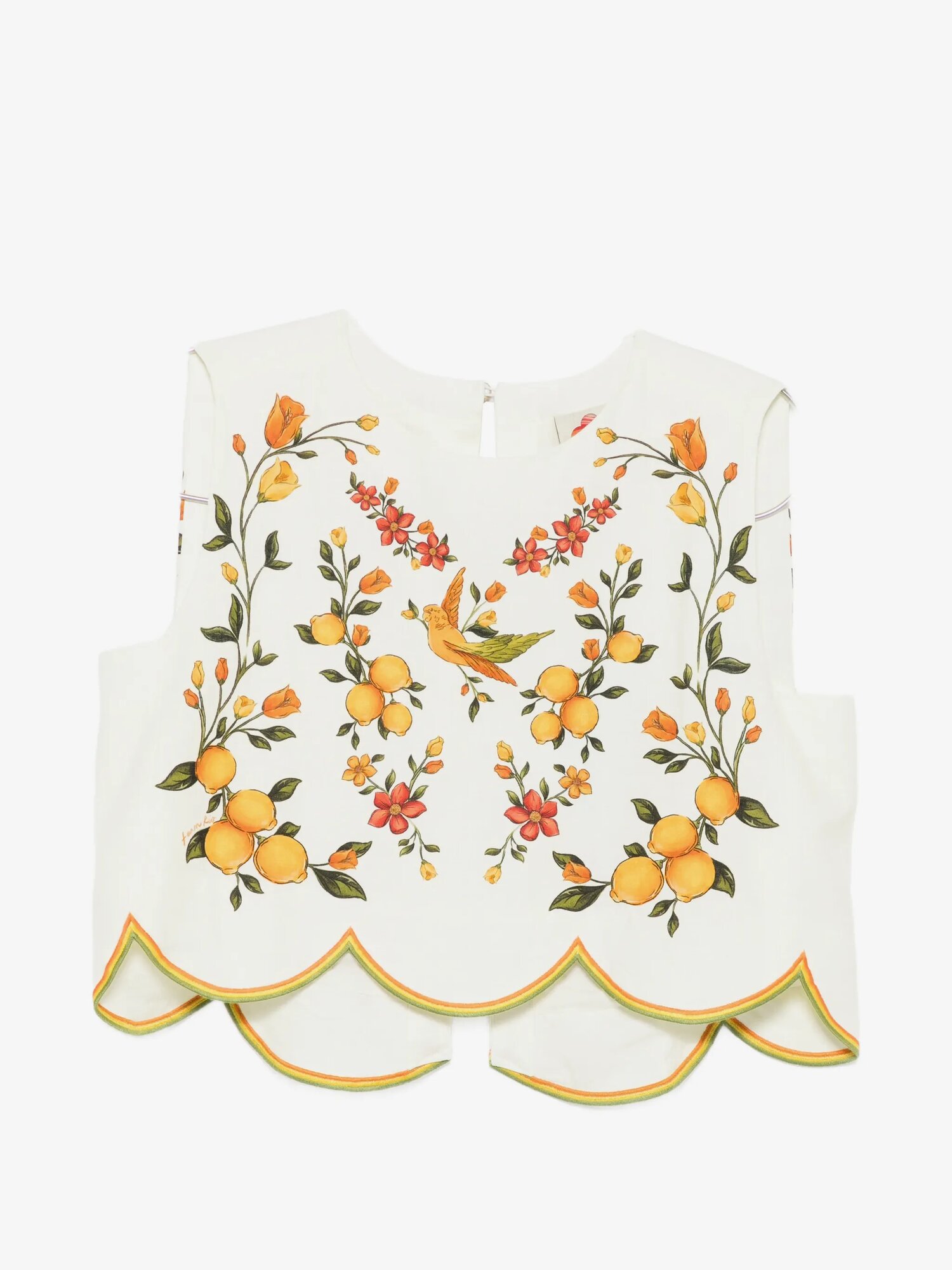 Блуза Printed scalloped-hem blouse