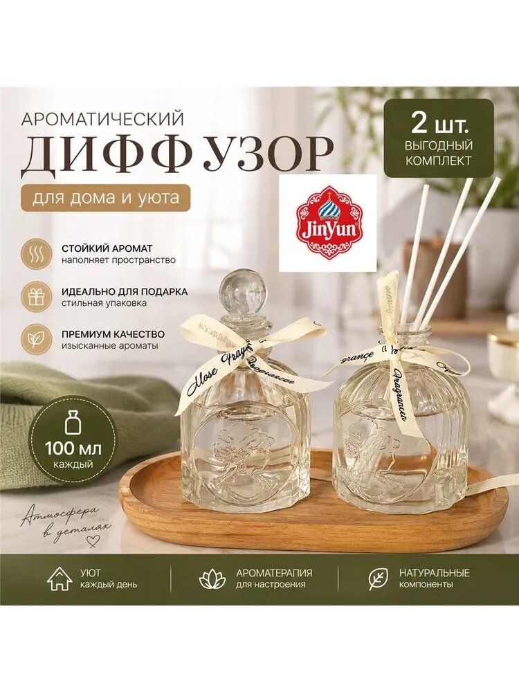 Стеклянная бутылка для духов, 100 мл, аксессуары для ароматерапии, Флакон для аромадиффузора 2 шт.