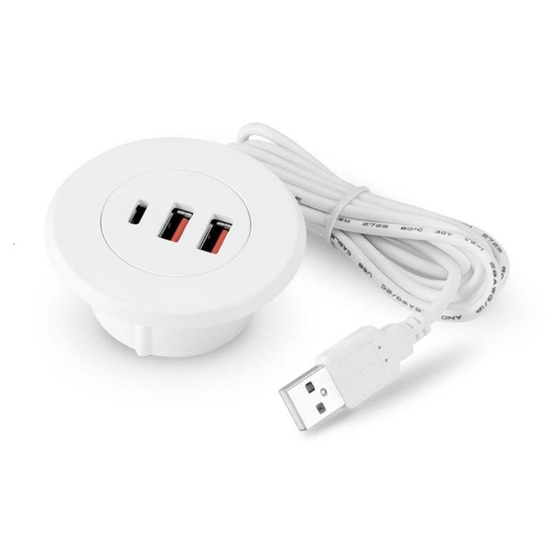 Встраиваемый USB-сплиттер Type-C 3 порта, Белый