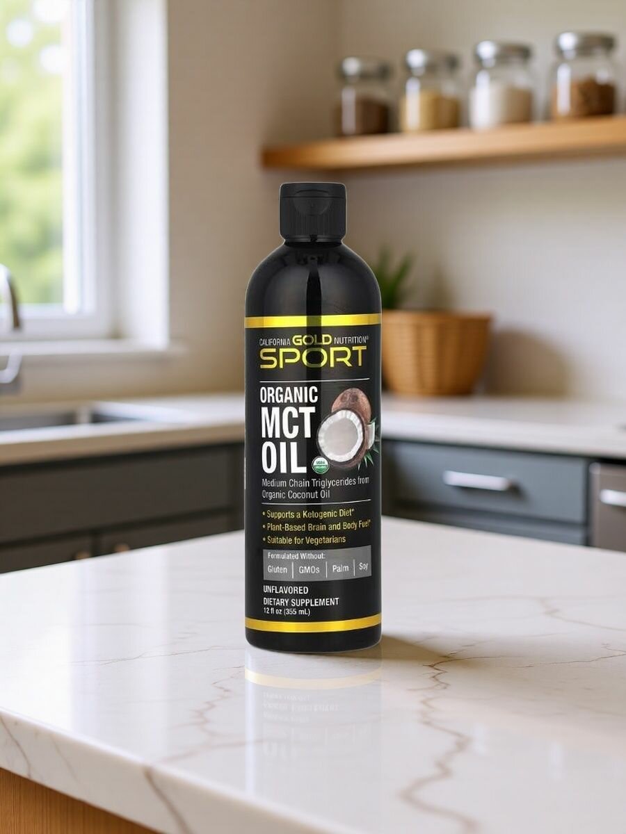 Органическое масло MCT, без добавок, 355 мл California Gold Nutrition