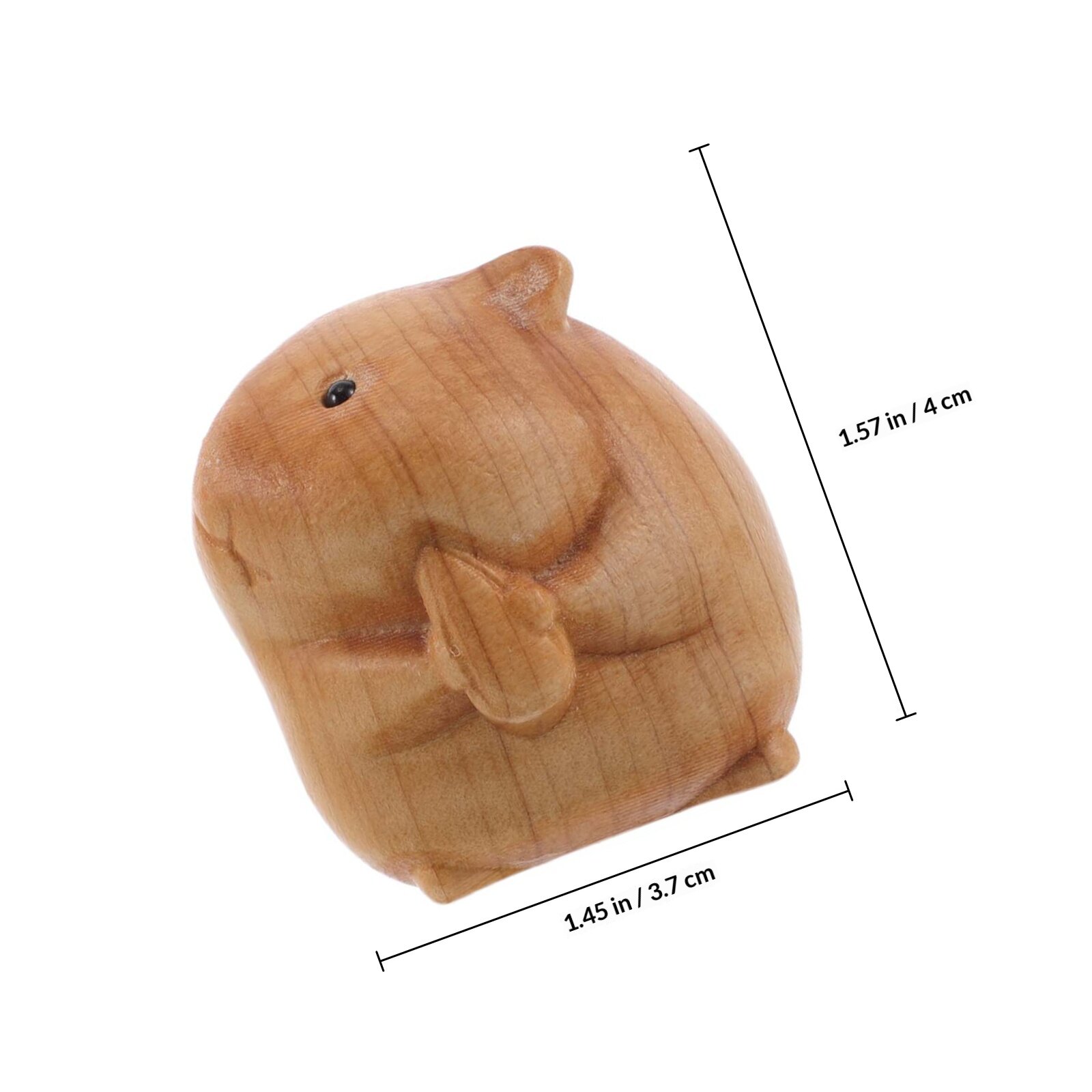 Деревянная Скульптура Хомячка Прелестное Убранство 4.00X3.70X3.50Cm
