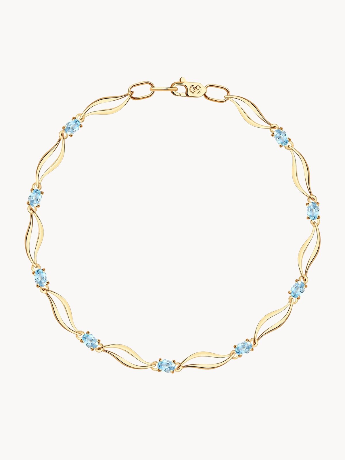 Браслет, красное золото, 585 проба, топаз