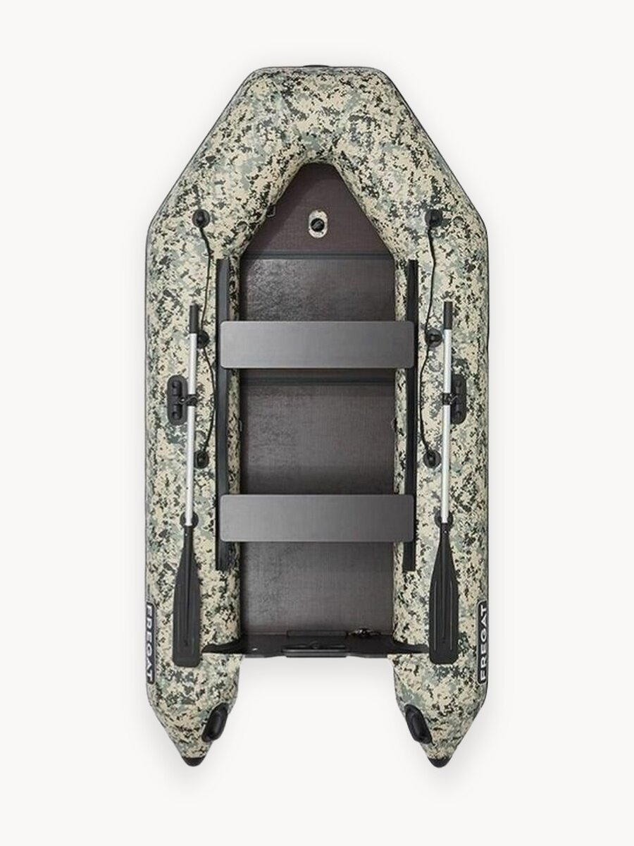 Лодка надувная ПВХ под мотор для рыбалки Фрегат 300 ЕК с килем, сварные швы, камуфляж