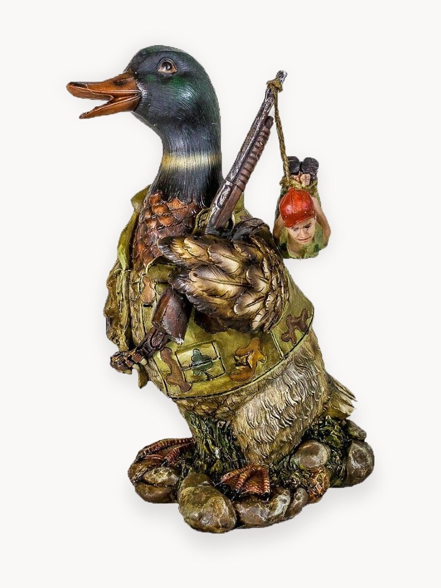 Копилка керамическая многоразовая «Утка-охотник», в подарок охотнику