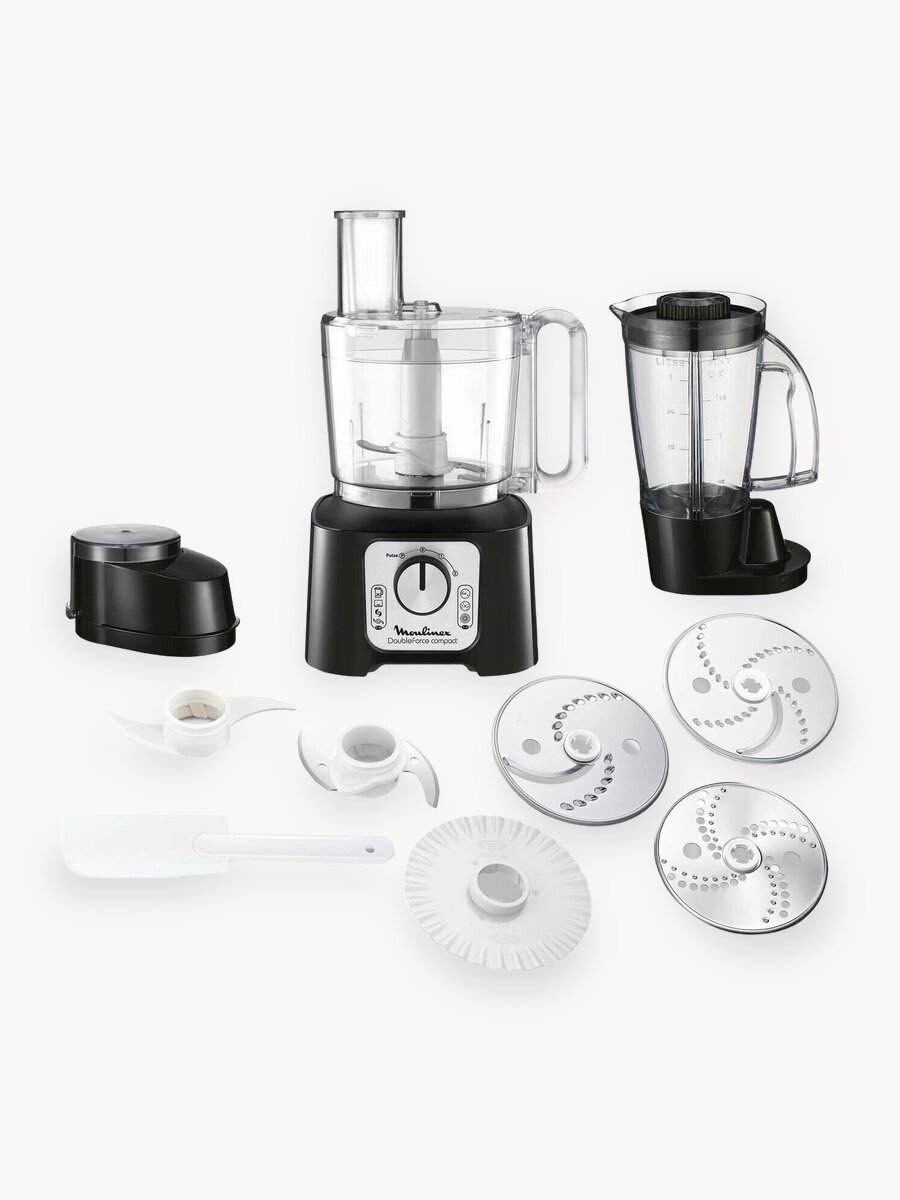 Кухонный комбайн Moulinex Double Force Compact FP546811 800 Вт, чаша 3 л, 2 скорости, 9в1, блендер, измельчитель