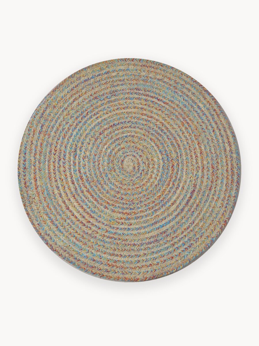 Экоковрик джутовый с хлопком, круглый 60х60 (арт. IC-15262), цвет - мульти
