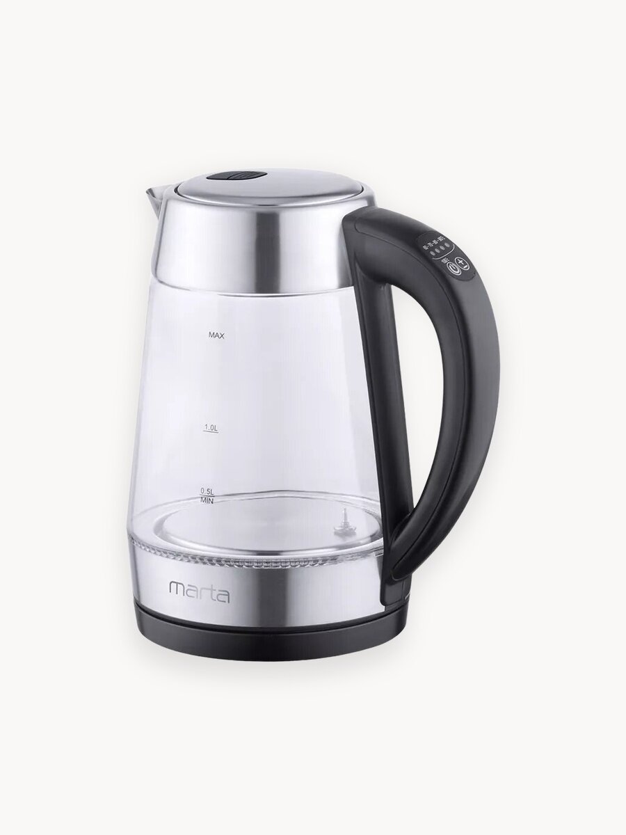 Электрический чайник MARTA MT-4611 черный с контролем температур, умный 1.8 л
