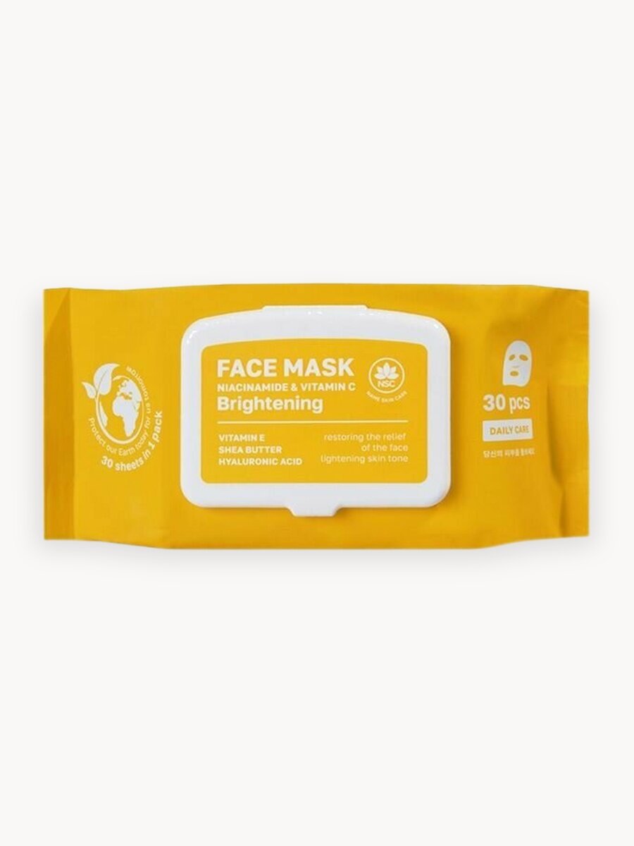 Тканевые маски Name Skin Care для лица Ниацинамид и Витамин C, 30 шт