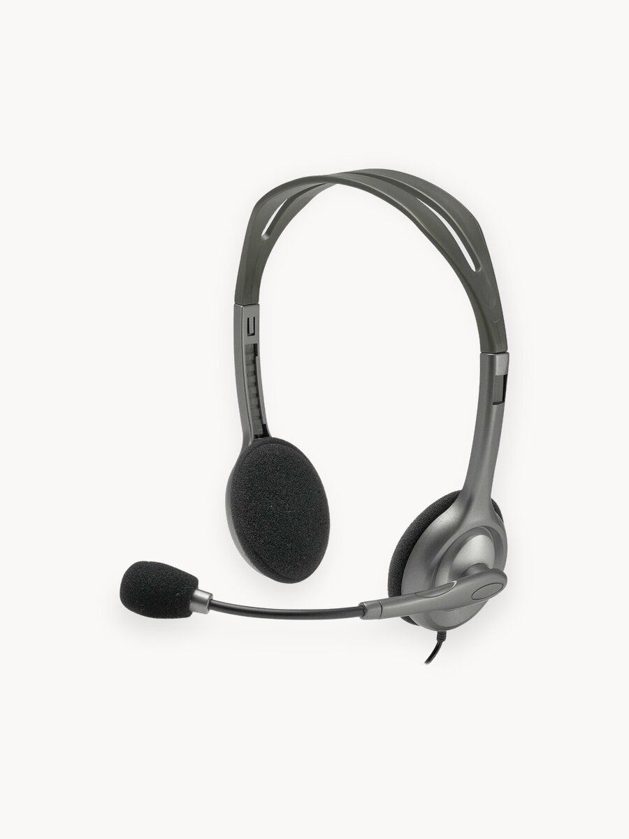 Гарнитура проводная LOGITECH Headset H110 Gray (981-000472), официальная гарантия