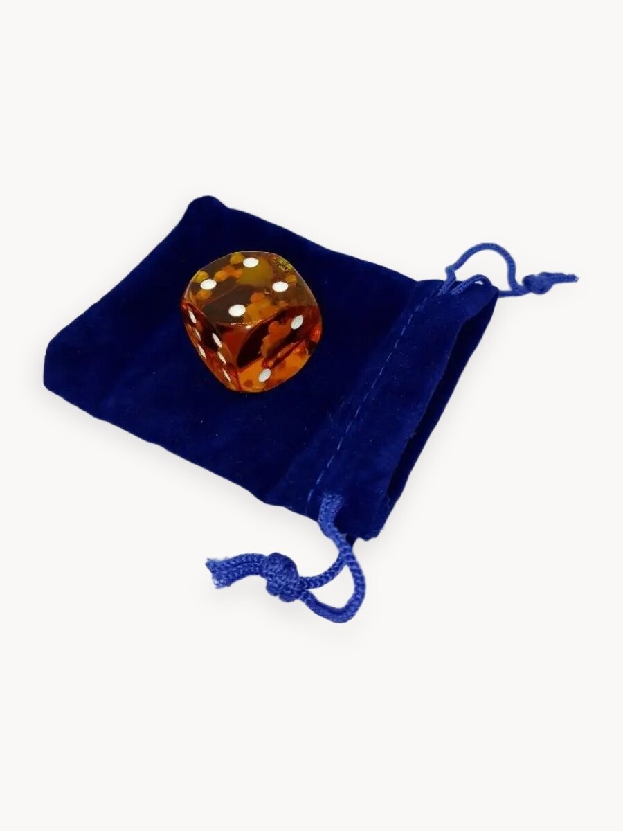 Кубик игральный, 20 мм, янтарь