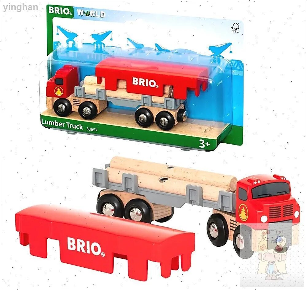 BRIO 33657 Грузовик для перевозки брёвен с грузом /машинка вагон