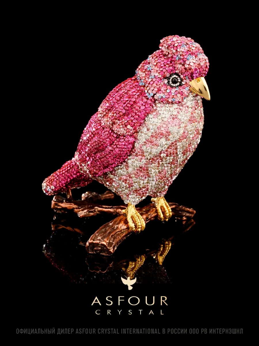 Скульптура с хрустальными стразами "Воробей". Asfour Crystal