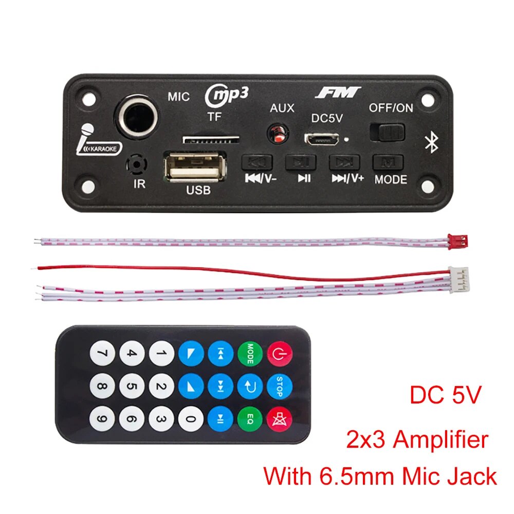 2x3W Bluetooth MP3-плеер с микрофоном и пультом