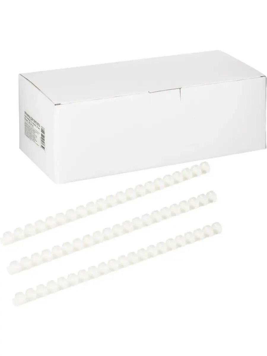 Пружины для переплета пластиковые А4 14 мм 100 штук белые