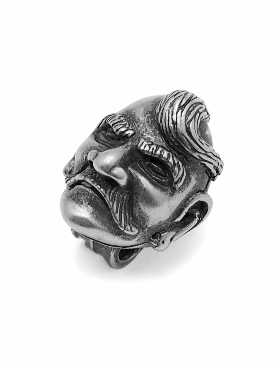 Бусина для темляка металлическая "Серебряная голова казака" (PTB15S)