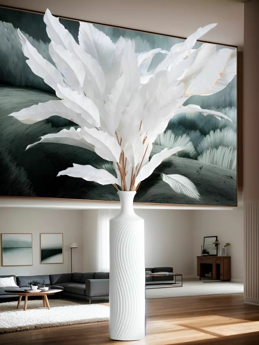 Искусственные цветы для декора высотой 85-96 см с длинными резными листьями, набор из 3 веточек, украшение для дома, свадьбы и праздников