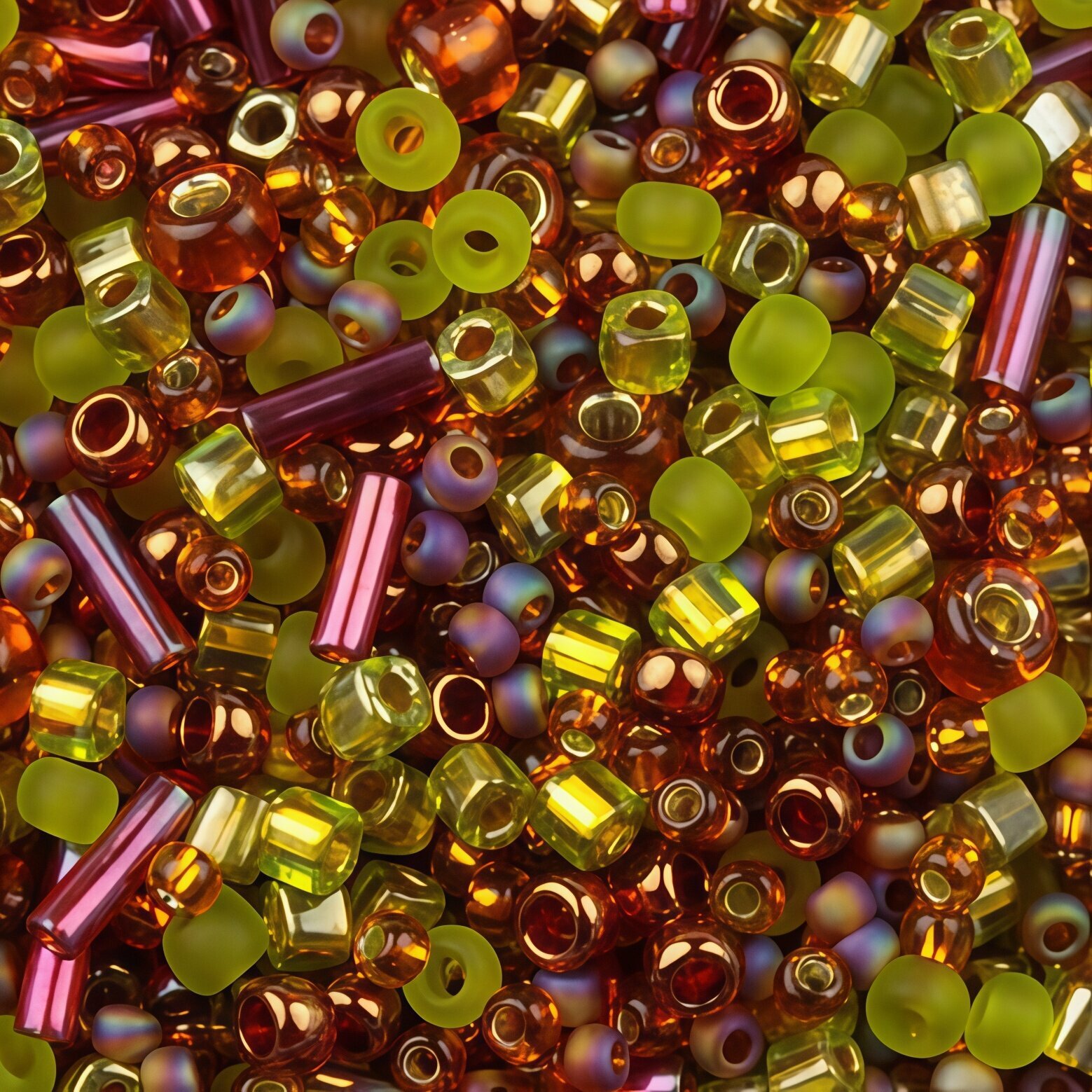 Бисер TOHO Mix, цвет #3227 (Малиново-зеленый), 10 грамм