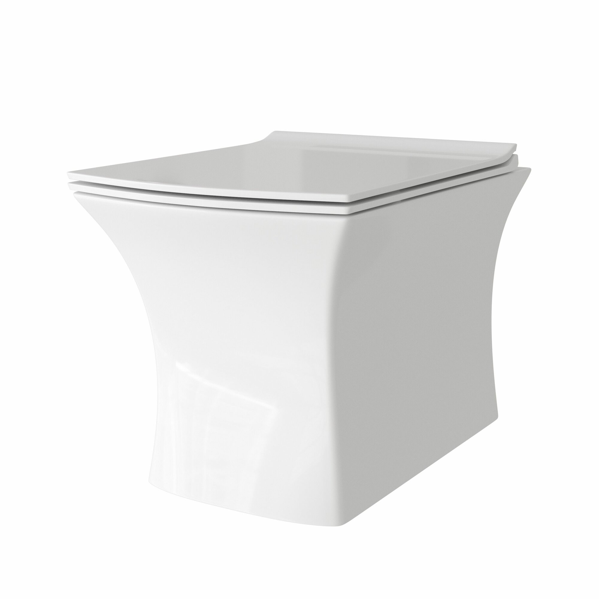 Унитаз подвесной Grossman GR-4461S (510х350х360) безободковый, белый с тонкой крышкой, микролифт,1 место