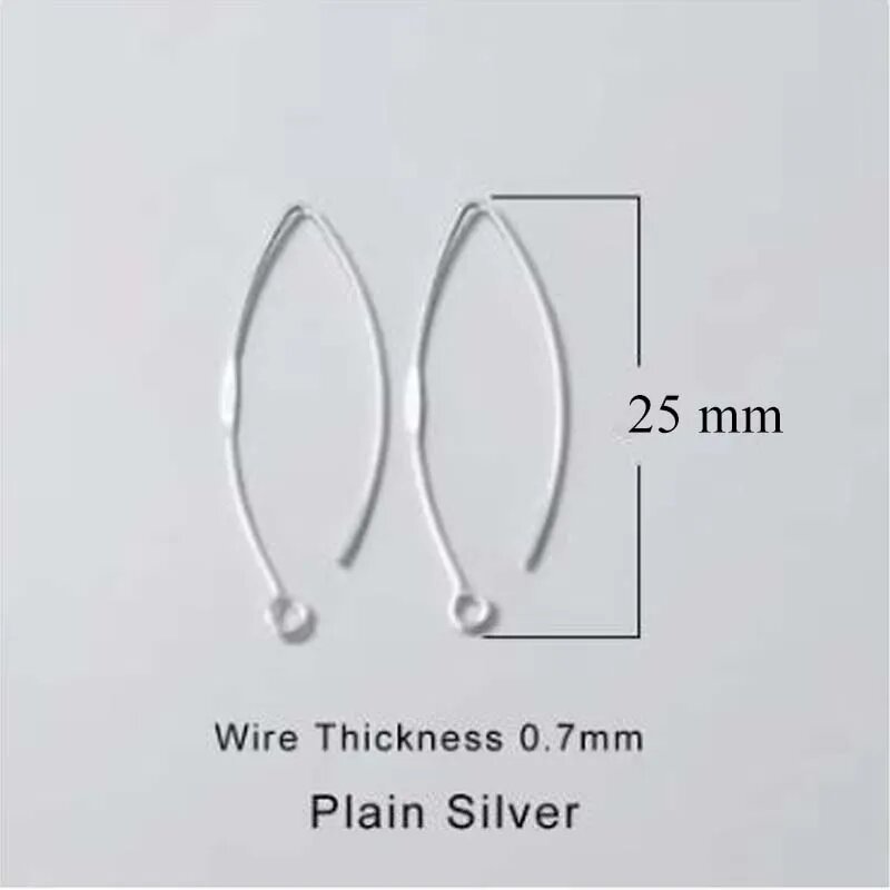 Застежки-омары из серебра 925 2pcs 1pair, Plain Silver 25mm