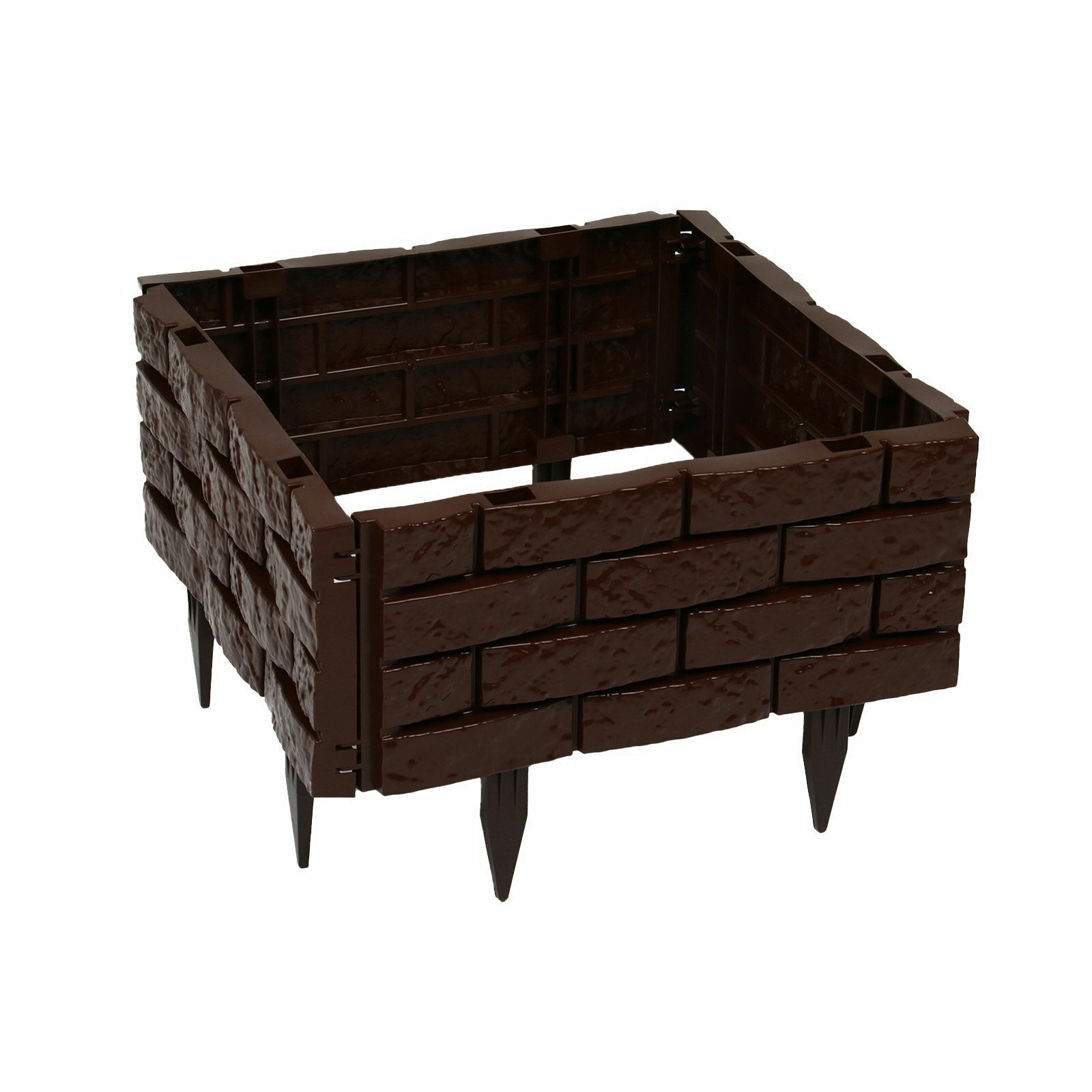 Грядка пластиковая, 4 секции, 45x45x20 см, цвет шоколад, цвет: коричневый