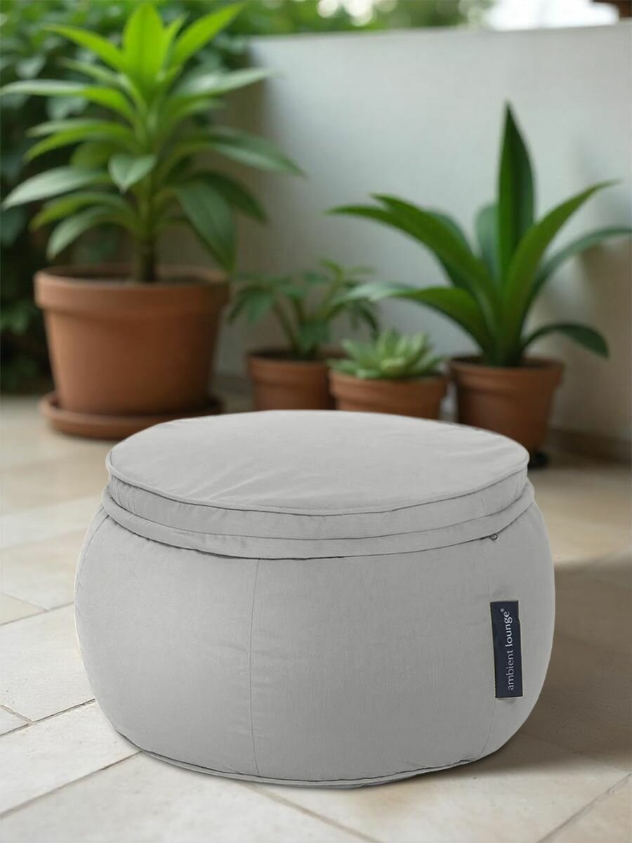 Бескаркасный пуф для ног aLounge - Wing Ottoman - Maldives Grey (олефин, серый) - садовая лаунж мебель для террасы, веранды, беседки, бассейна