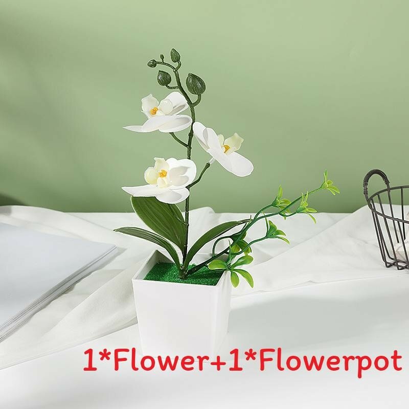 Silk orchid комнатное растение с формовкой для спальни и приемной белый