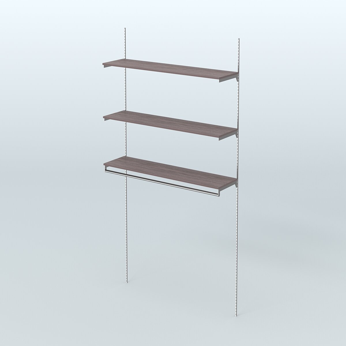 Модульная система Neo Fix №13 со сборным поручнем и тремя полками ДСП 16 мм (1200 мм), Ясень Анкор темный