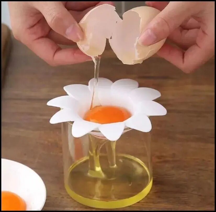 Отделитель яиц "Egg Separator", пластик, белый, длина 10,5 см