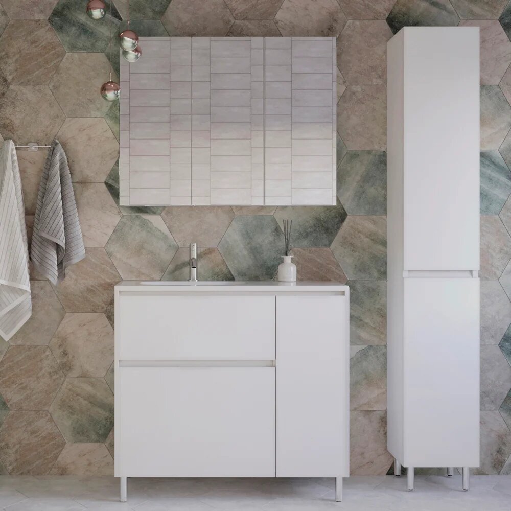 Мебель для ванной комнаты Style Line Барселона 90 Люкс Plus L, с бельевой корзиной