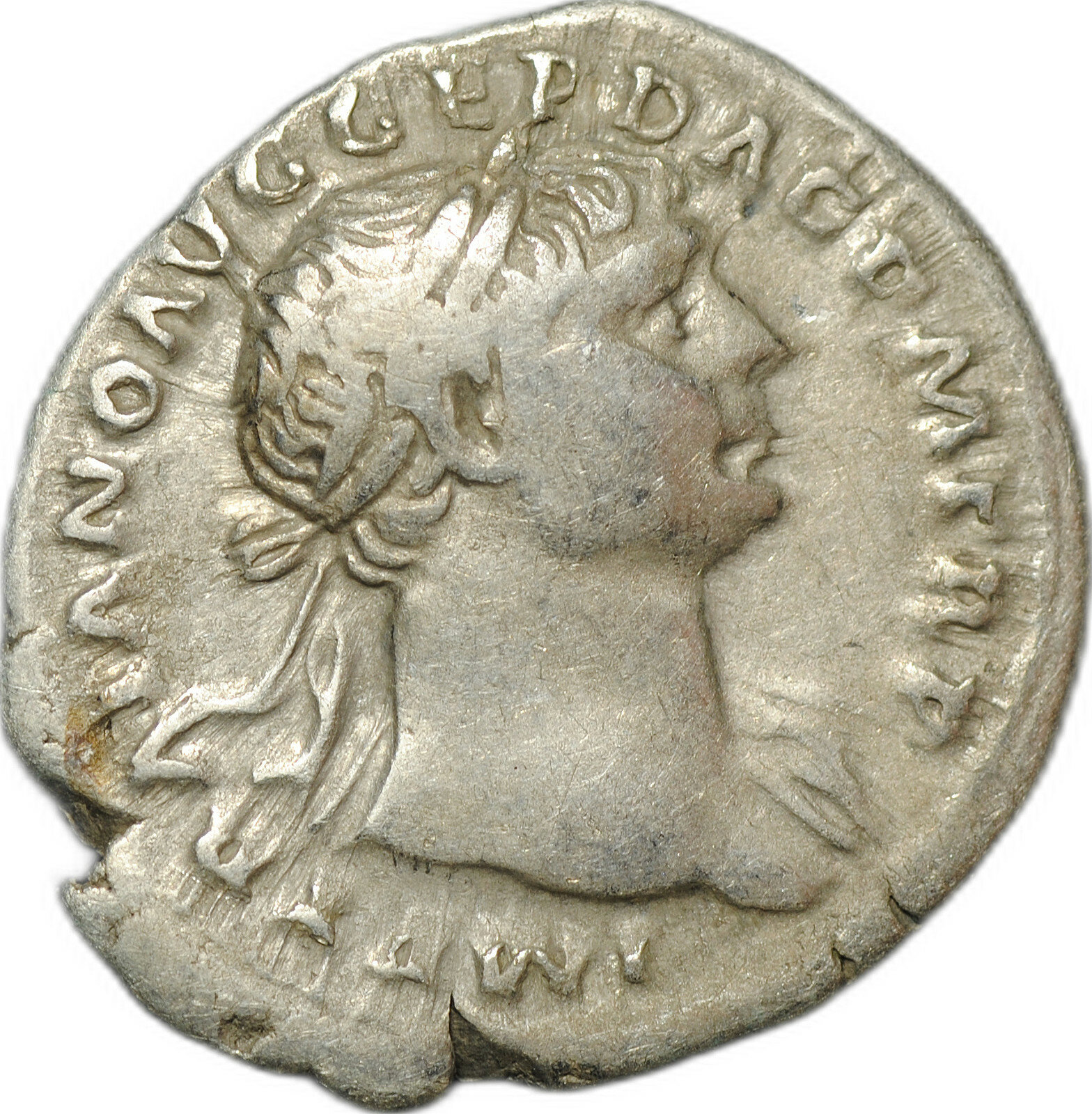 Монета Денарий 111 Траян (98-117) Пакс Римская Империя