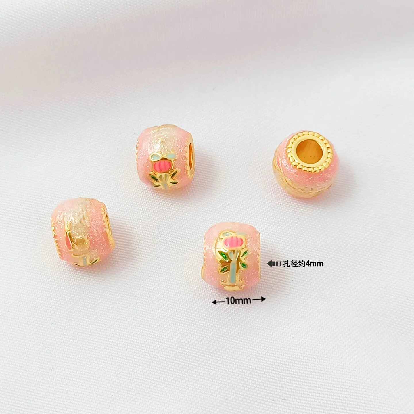 Медный сплав с покрытием из 18-каратного золота, управляемый маслом и перегородчатой голубой круглой прокладкой из бисера 6/8/10 мм, аксессуар из материала «сделай сам»