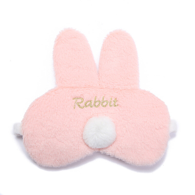 Милая маска для сна с ушками в виде кролика, плюшевая маска для сна, сна и путешествий, мягкая хлопковая повязка на глаза для женщин, регулируемая повязка на глаза, 1 шт.