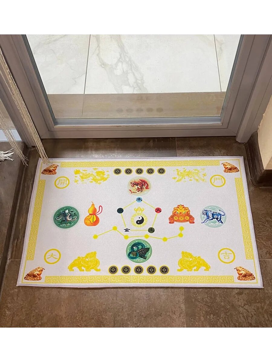 Ковер девять драконов "Процветание Дома", 80x50 см, Krystal Velvet, абстрактный рисунок